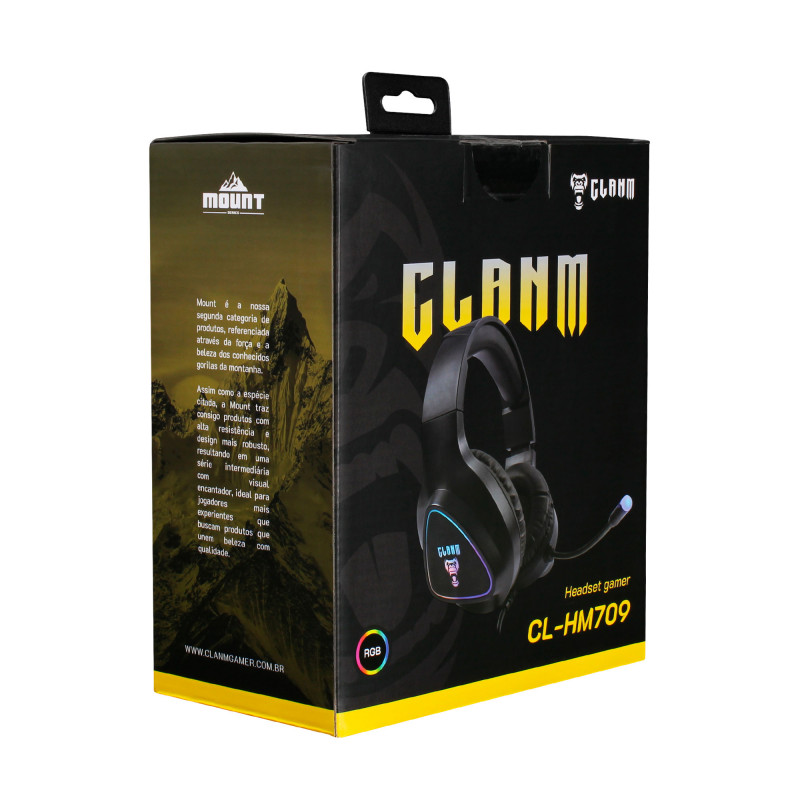 HEADSET GAMER MOUNT | PRETO - CLANM