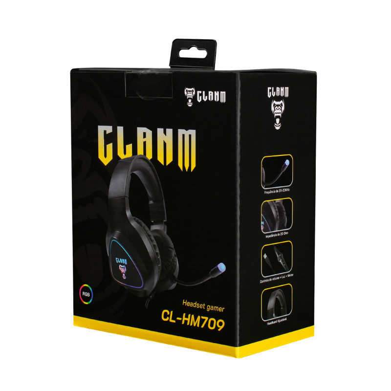 HEADSET GAMER MOUNT | PRETO - CLANM